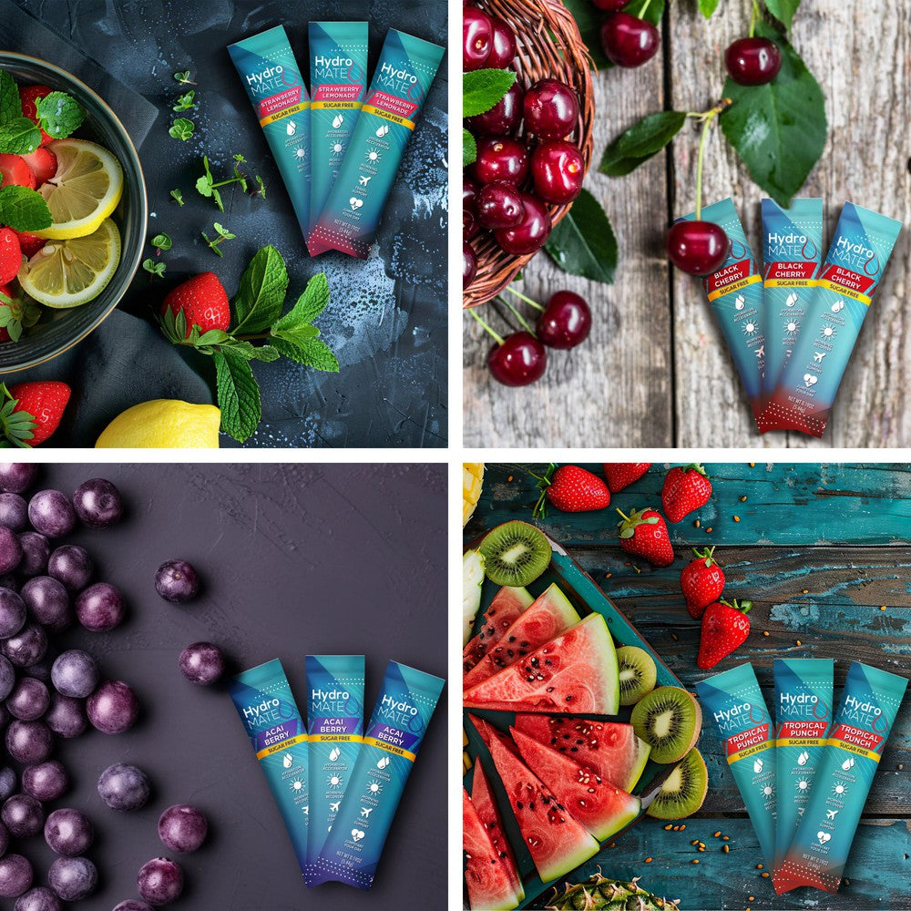 HydroMATE Electrolyte Powder Packs Hydration Accelerator Water Bottles ...